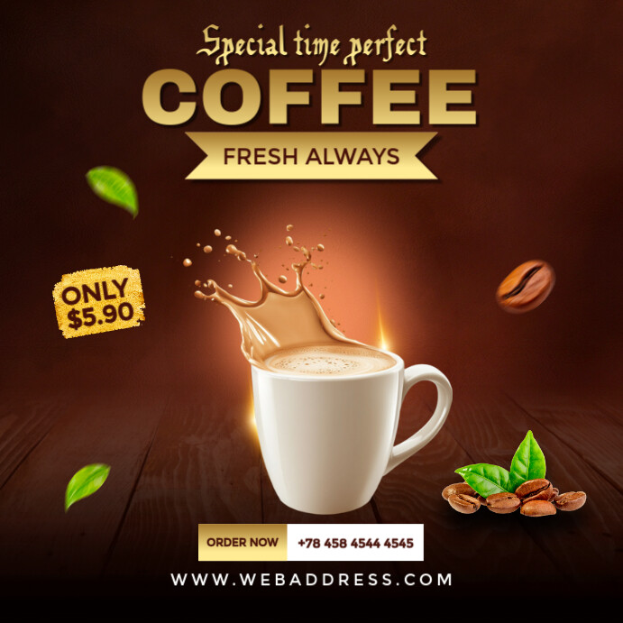 Copy of Coffee ad template | PosterMyWall