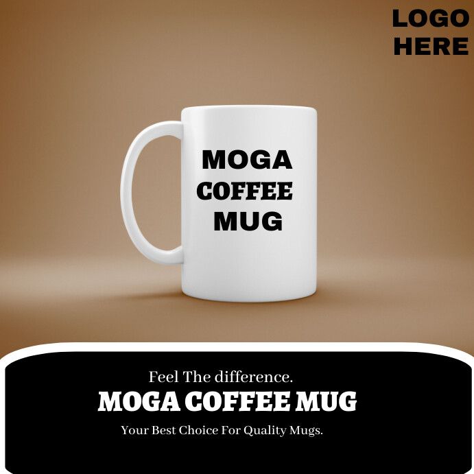 Plantilla de Coffee Brown And White Coffee Mug Cup Online | PosterMyWall