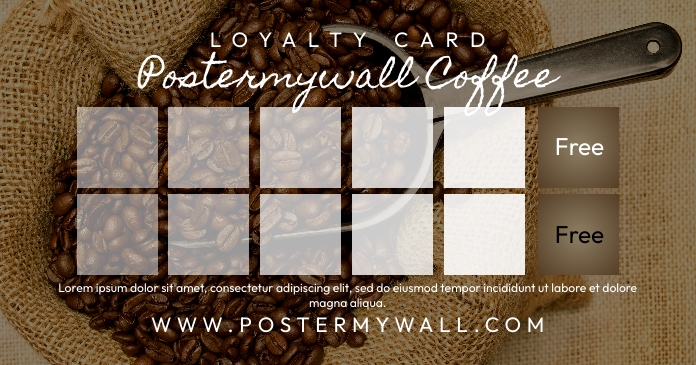 Coffee Cafe Loyalty Card Design Template | PosterMyWall