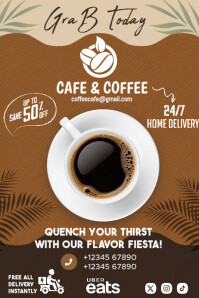 Brown Cafe & Coffee Shop Poster Template | PosterMyWall