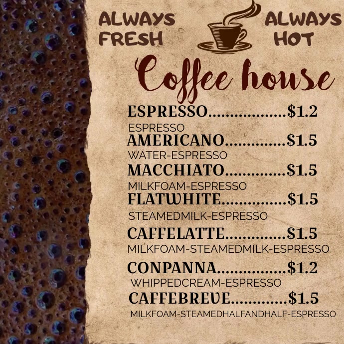 บ้านกาแฟ เทมเพลต | PosterMyWall