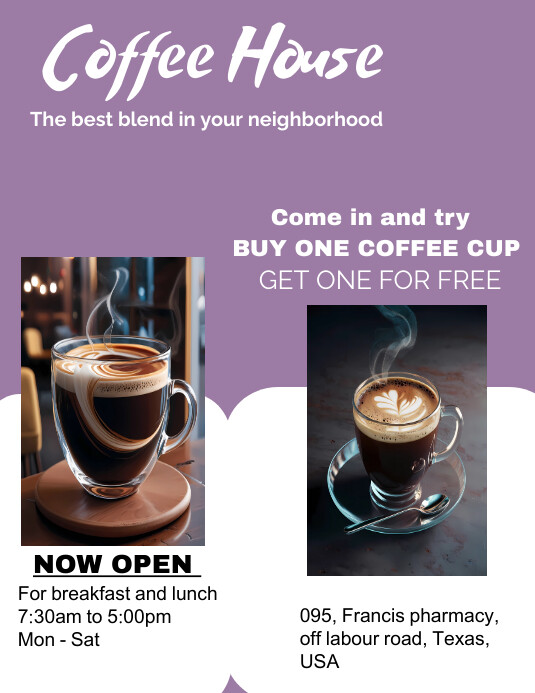 Coffee House drink flyer Template | PosterMyWall