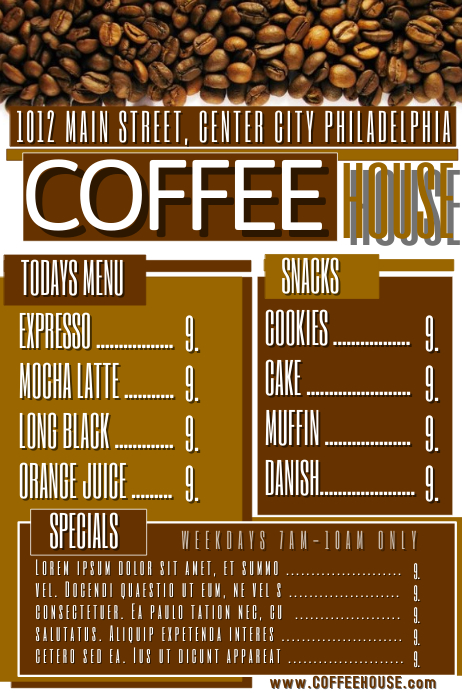 Coffee House Template | PosterMyWall