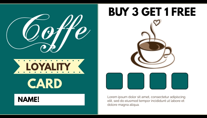 Coffee loyalty card template | PosterMyWall