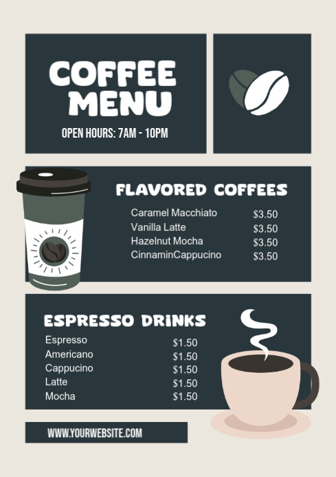 Coffee Menu A4 Template | PosterMyWall