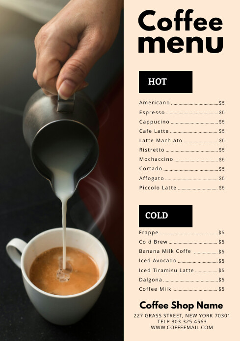 coffee menu Template | PosterMyWall