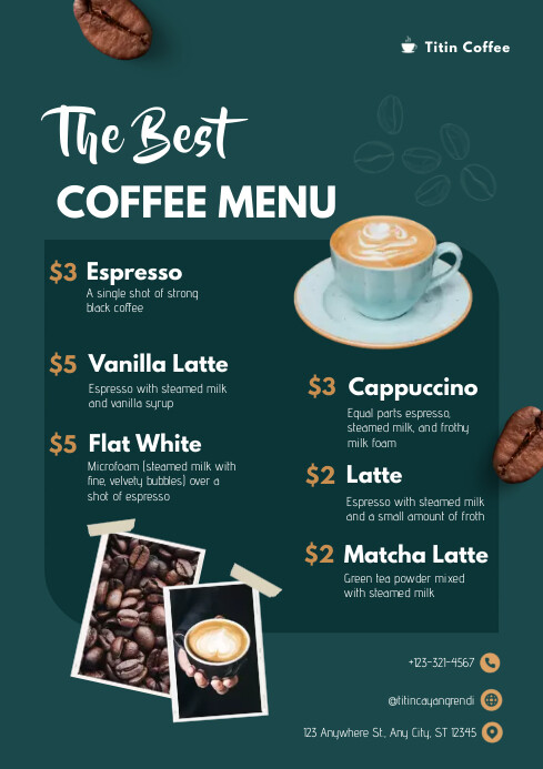 COFFEE MENU Template | PosterMyWall