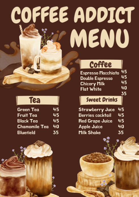 Coffee menu Template | PosterMyWall