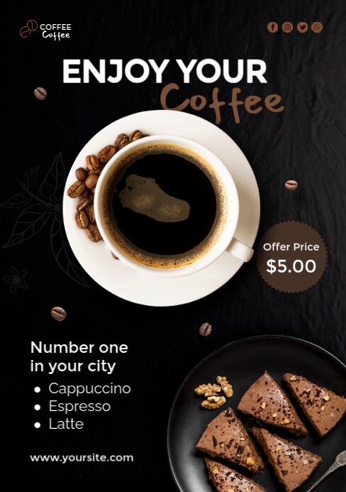 Coffee poster template | PosterMyWall
