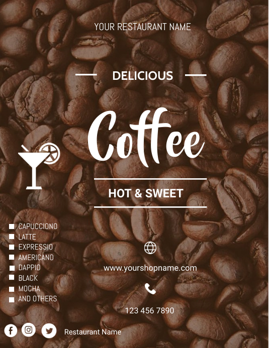 Coffee Restaurant flyers Template | PosterMyWall