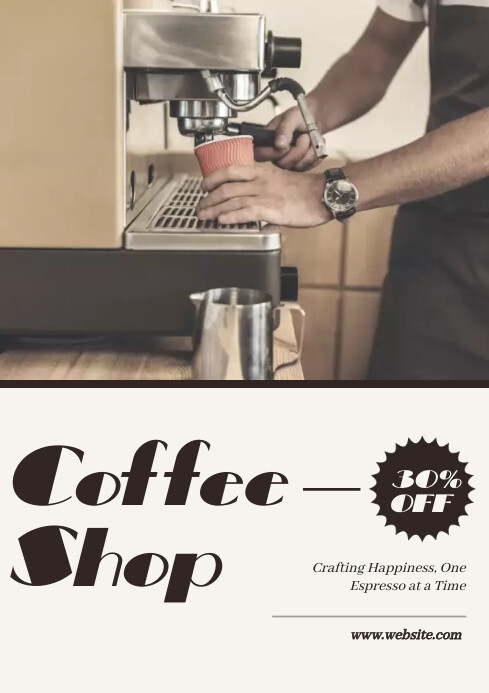 Coffee Shop A4 Document Template | PosterMyWall
