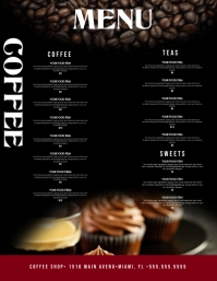 Coffee Shop Bar Brochure Menu Template Design | PosterMyWall
