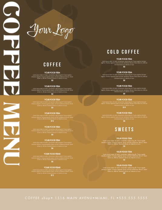 Coffee Shop Bar Menu Template Design | PosterMyWall