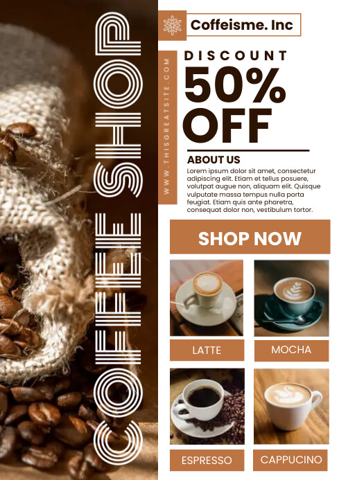 Plantilla de Coffee Shop Flyer Promo | PosterMyWall