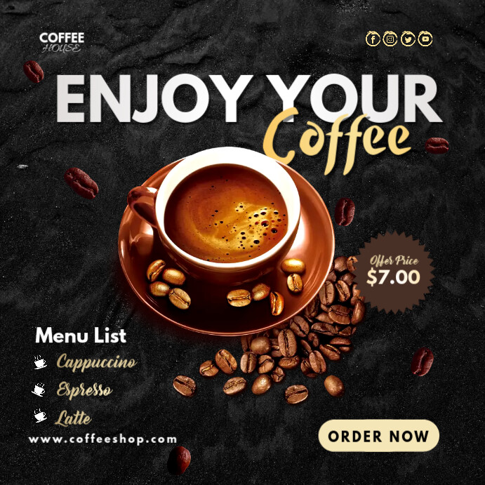 Coffee shop flyer template design | PosterMyWall