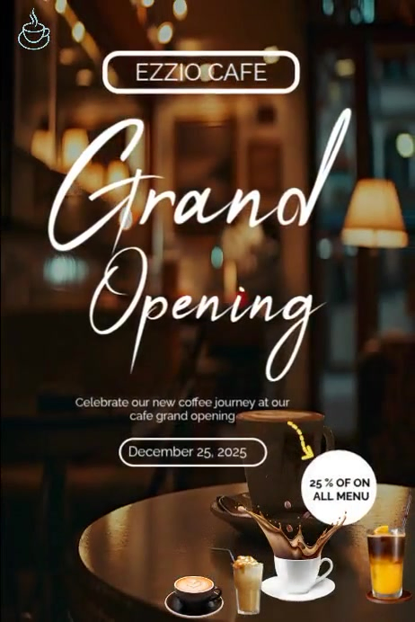 Coffee Shop Grand Opening Template | PosterMyWall