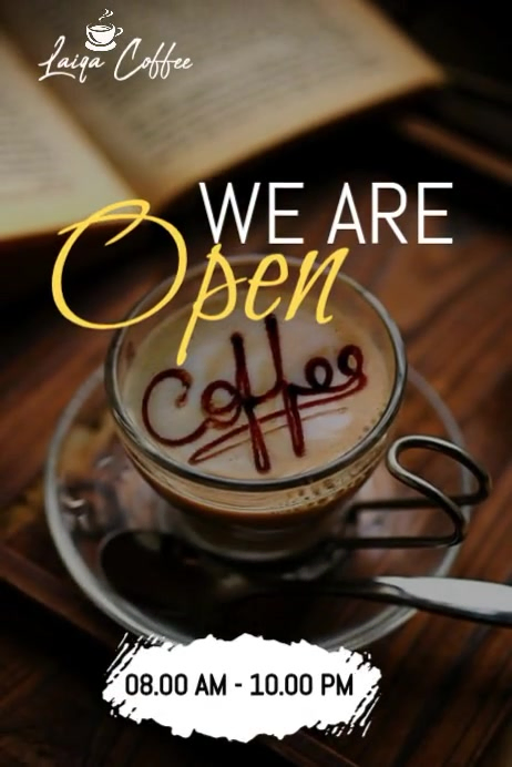 Plantilla de Coffee Shop Open | PosterMyWall