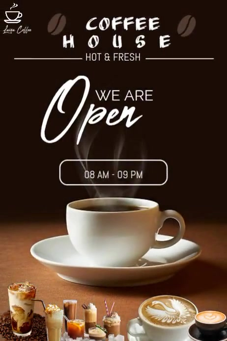 Coffee Shop Open Template | PosterMyWall