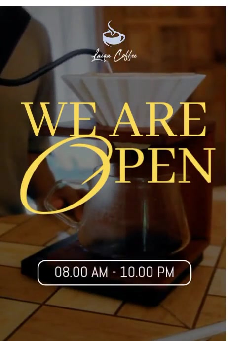 Plantilla de Coffee Shop Open Poster | PosterMyWall