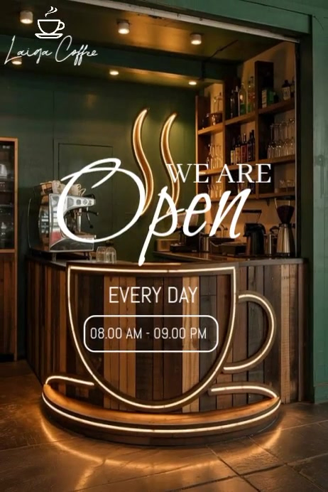 Coffee Shop Open Poster Template | PosterMyWall