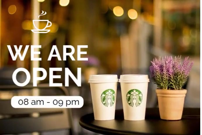 Coffee Shop Open Sign Template | PosterMyWall