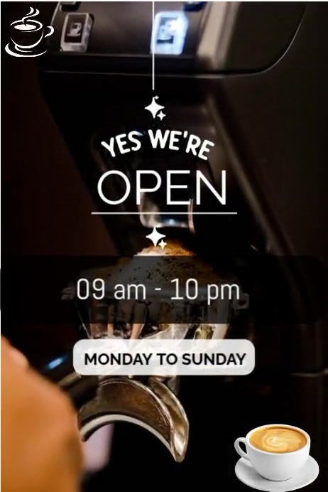 Coffee Shop Open Sign Template | PosterMyWall