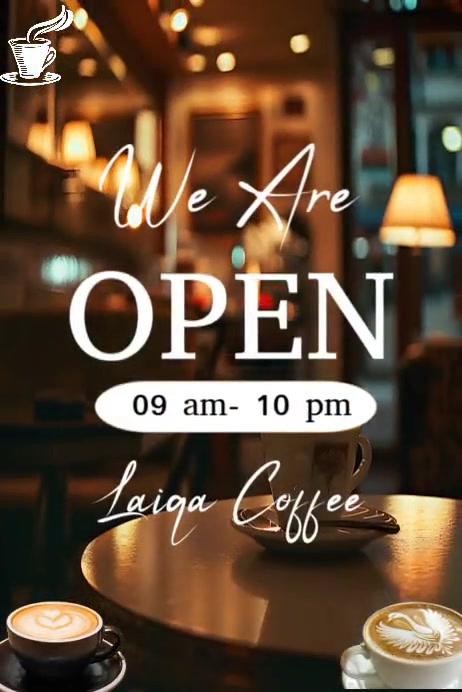 Coffee Shop Open Sign Template | PosterMyWall