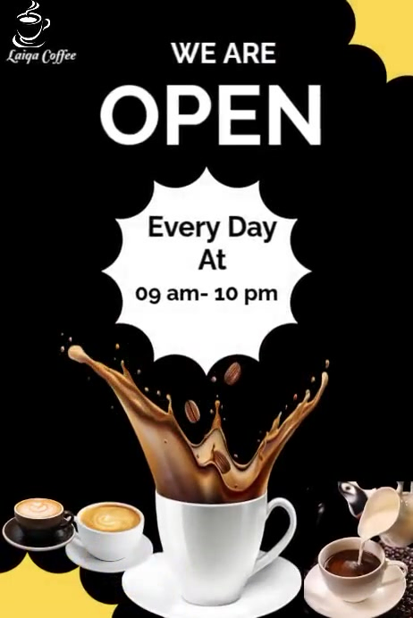 Plantilla de Coffee Shop Open Sign | PosterMyWall