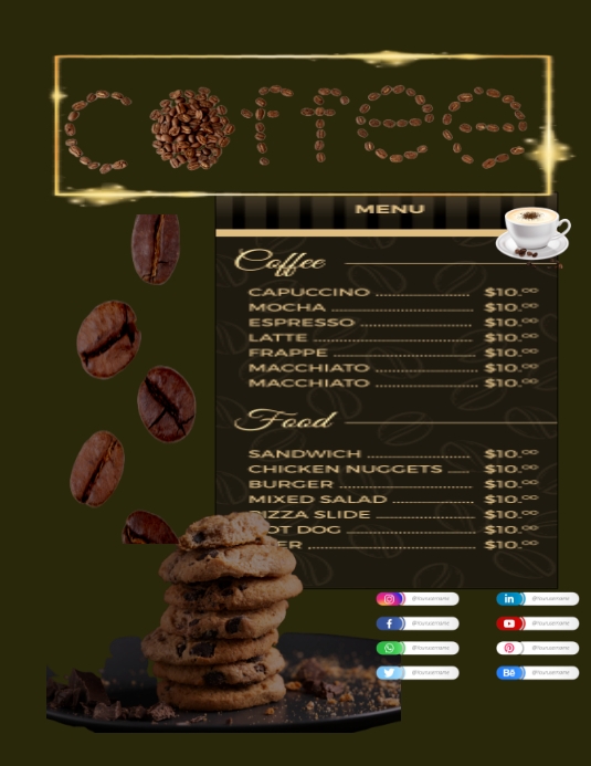 Coffee Shop Tamplate Template | PosterMyWall