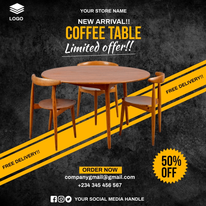 coffee table sale Template | PosterMyWall