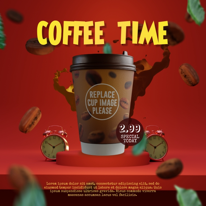 Coffee Time Flyer / Poster Social Media Post Template | PosterMyWall