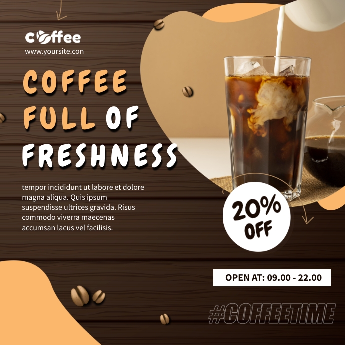 Modèle Coffee Time Template | PosterMyWall