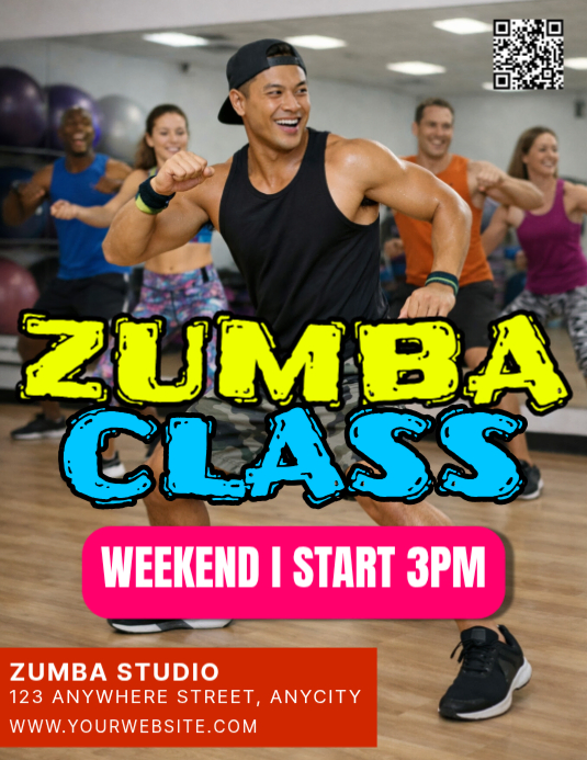 Cokelat Ceria Zumba Class Pamflet Template | PosterMyWall