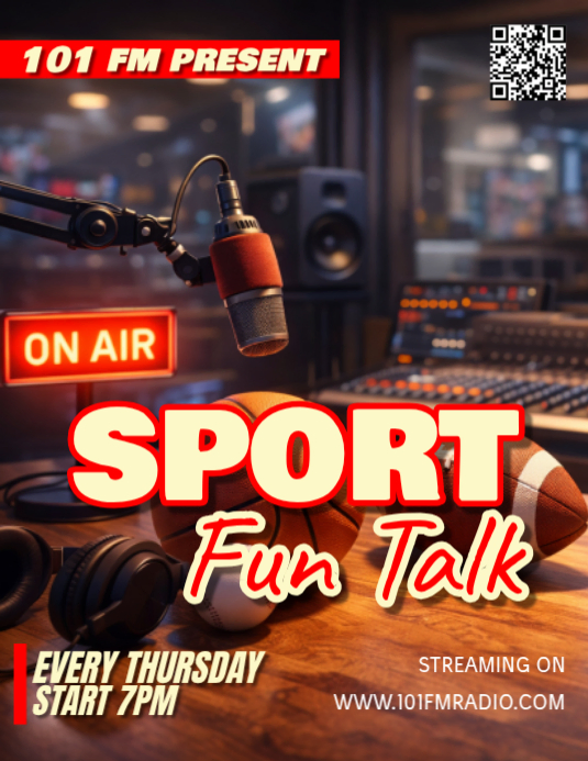 Cokelat Sports Radio Show Pamflet Template | PosterMyWall