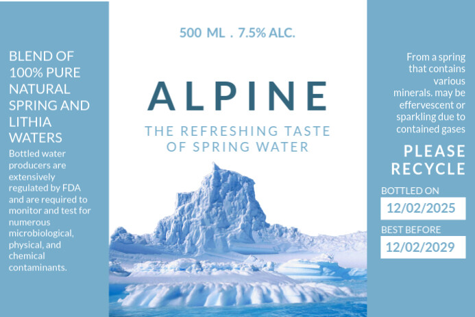 Copy of Cold and pure water label design | PosterMyWall