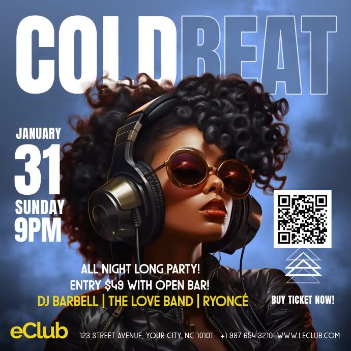Cold beat party event flyer template | PosterMyWall