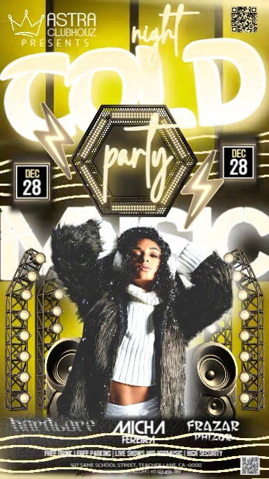Cold Gold Club Party Event Ad Design Template | PosterMyWall