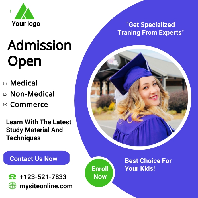 Collage Admission Template | PosterMyWall