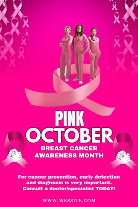 Collage Breast Cancer Awareness Month Poster Template | PosterMyWall