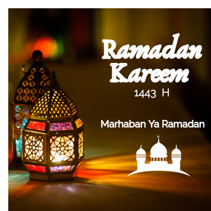 Collage Brown And White Ramadan Kareem Instagram Post Template ...