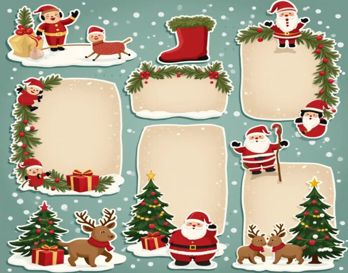 Collage Christmas Holiday Photo Album Design Template Poster/wallboard ...