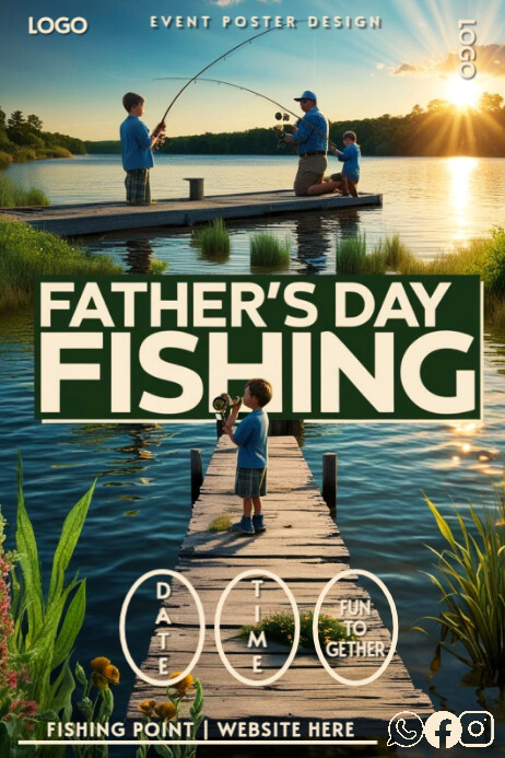 Copy of Collage Father’s Day Fishing Poster Template For Outdoor ...