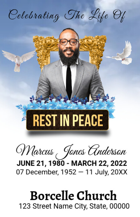 Collage Funeral Memorial Template | PosterMyWall