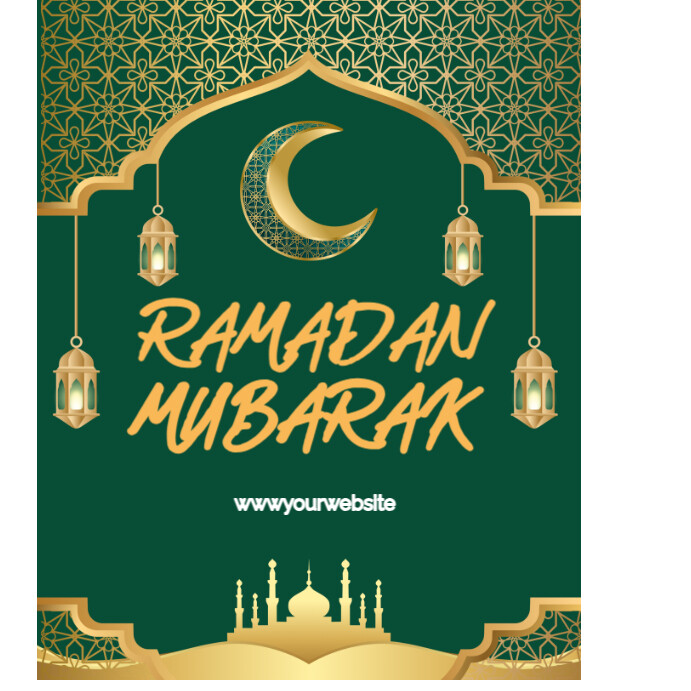Collage Green And Gold Modern Ramadan Mubarak Instagram Post Template ...