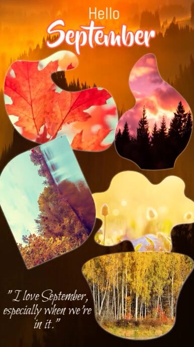Collage Hello September Collage Instagram Reel Template | PosterMyWall