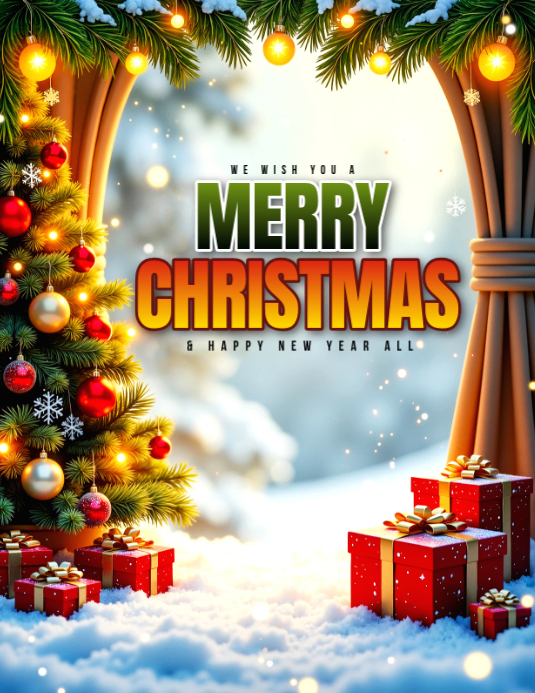 Collage Merry Christmas Wish Card Flyer (us Letter) Template | PosterMyWall