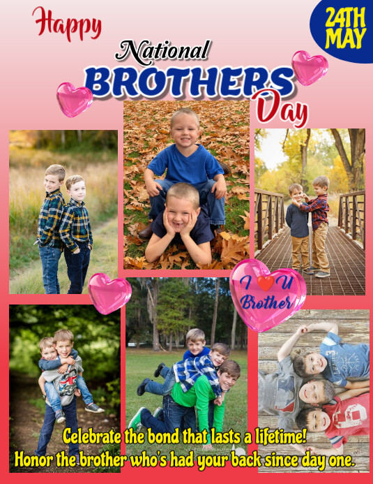 Collage National Brothers Day Flyer (us Letter) Template | PosterMyWall