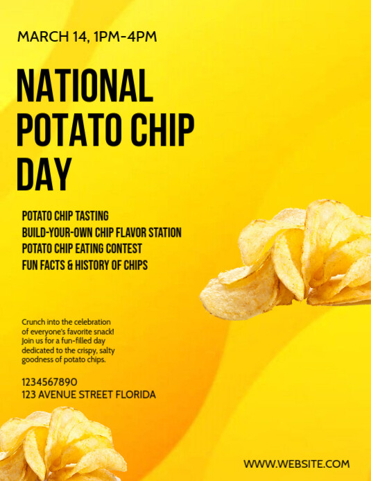 Collage National Potato Chip Day Flyer (us Letter) Template | PosterMyWall