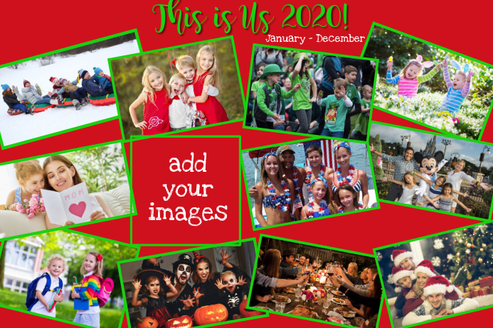 Collage - Red White Green Template | PosterMyWall