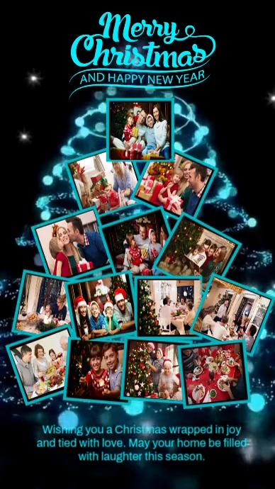 Plantilla de Collage Sea Color Christmas Wishes For Family And Friends ...